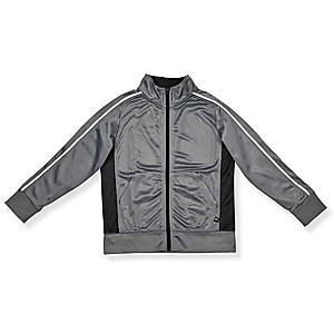 Cheetah Boys Tricot 2-Piece Track Suit Set - Jacket and Pants, Concrete/Black, 14/16