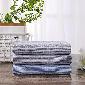 Wenzhi Kitchen Dish Towels for Washing Dishes, Cotton Light Blue Kitchen Towels for Drying, 19x28 Inches Tea Towels Pack of 3