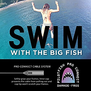 Pilotfish No Tail Adjustable Eyewear Retainer Cable Strap: Sunglasses, Eyeglasses, Glasses (14 Inch, HI-Vis Green)