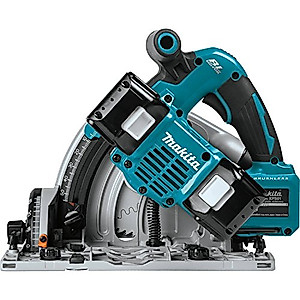 Makita XPS01PTJ 18-Volt X2 LXT Lithium-Ion (36V) Brushless Cordless 6-1/2 inch Plunge Circular Saw Kit (5.0Ah) with 199140-0 39 inch Guide Rail(Sold separately)