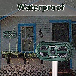 Solar Ultrasonic in Repellent Defender Rat, Squirrel, Deer, Raccoon, Skunk, Rabbit, Mole, Dog, Cat, Waterproof with Motion Detector