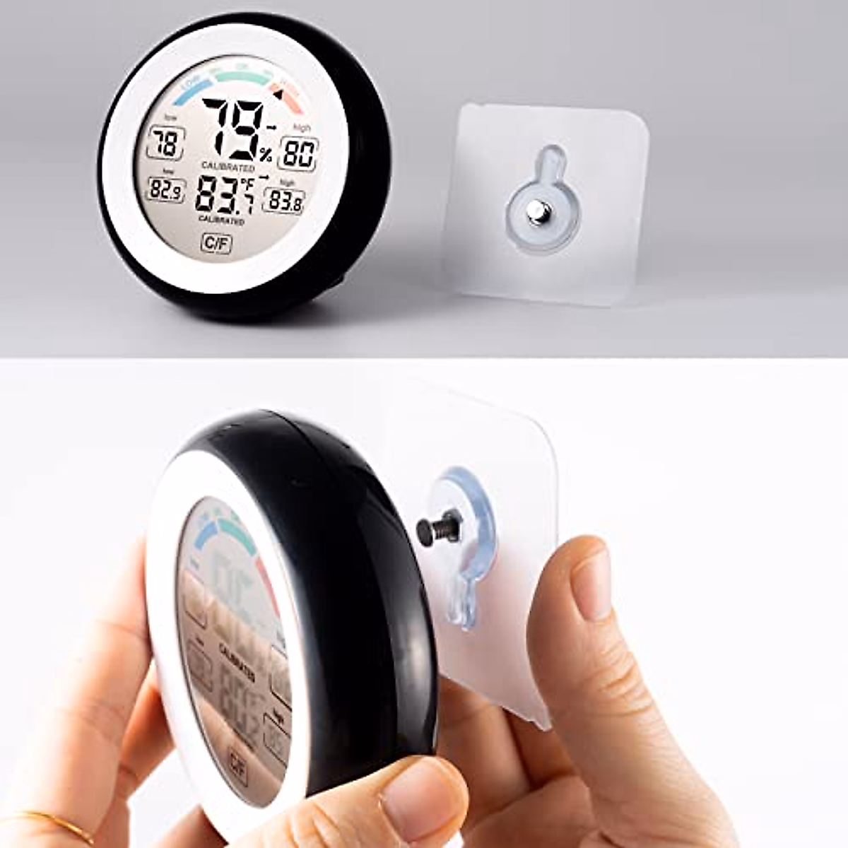 Reptile Terrarium Thermometer Humidity Gauge for Aquarium Tank with Touch Screen & Suction Cup