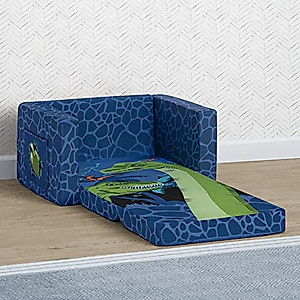 Delta Children Dinosaur Cozee Flip-Out Chair For Relaxing- 2-in-1 Convertible Lightweight,Portable Chair to Lounger for Toddlers & Kids