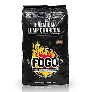 FOGO Premium Oak Restaurant All-Natural Hardwood Lump Charcoal for Grilling and Smoking with 2 Different Sizes, 17.6 Pounds (2 Pack)