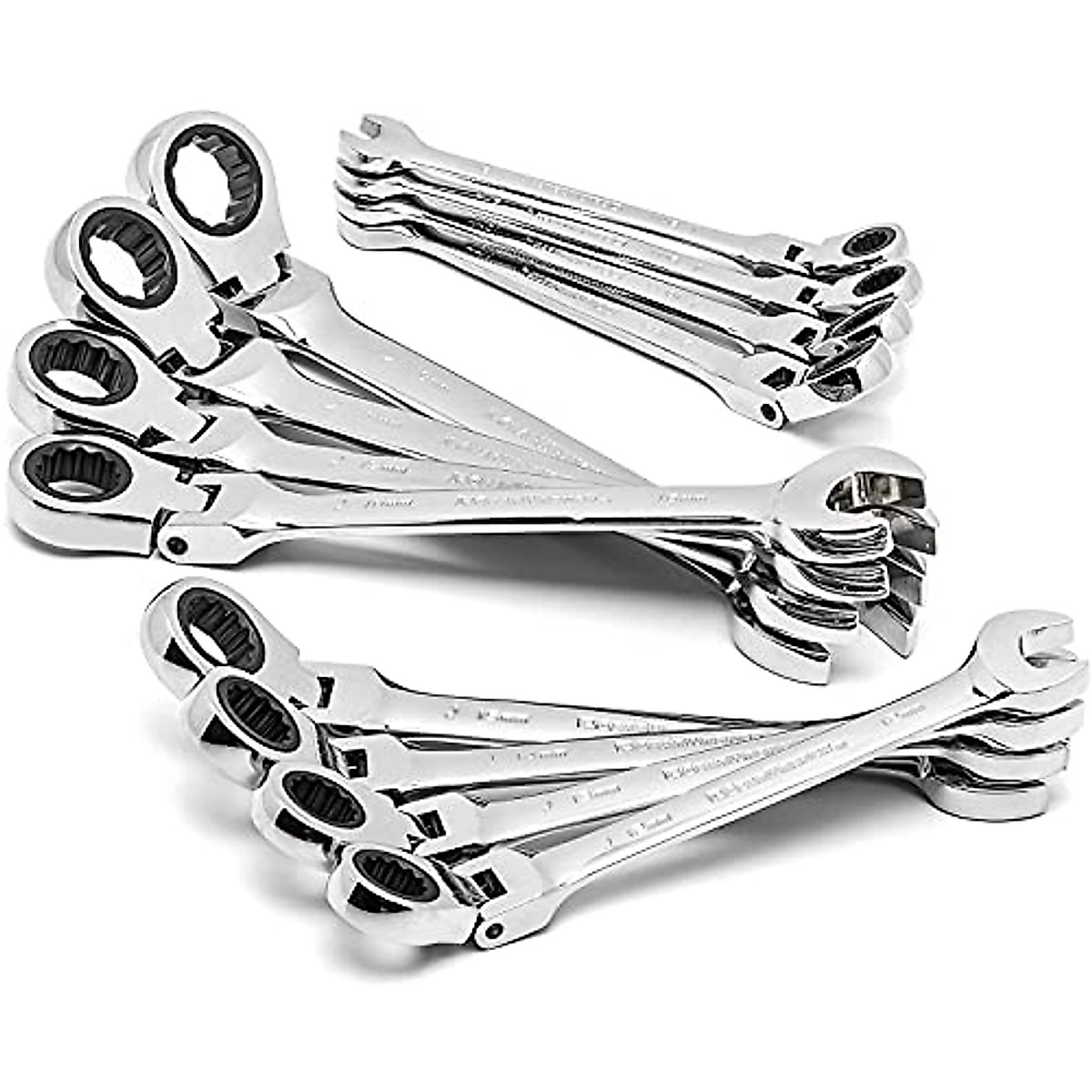 GEARWRENCH 12 Pc. 12 Pt. Flex Head Ratcheting Combination Wrench Set, Metric - 9901D
