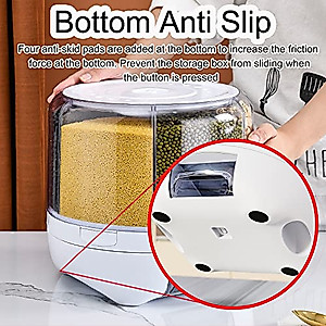 (Upgrade) XIYAO 20LBS Rice and Grain Storage Container, 360°Rotating Food Dispenser with Sealing Lid, Food Cereal Container Bins for Rice & Cereal Kitchen Storage