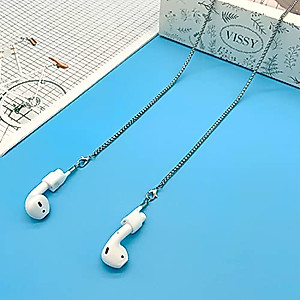 Airpod Strap Necklace Holder Magnetic, Anti-Lost Stainless Steel Lanyard Cord for Neck Compatible with AirPods 1/2/Pro (Silver Chain)