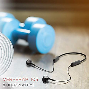 Motorola Ververap 105 Bluetooth Wireless Earbud in-Ear Neckband Headphone with Mic (Black)