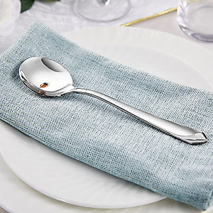 KEAWELL Premium Elena Spoon, 4-Piece Spoon Set, 18/10 Stainless Steel, Mirror Polished, Dishwasher Safe (7.5" Soup Spoon)