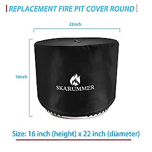 SKARUMMER Fire Pit Covers Fits for Solo Stove Bonfire Shelter, 22 inch Outdoor Waterproof Firepit Cover Round, 420D Oxford Cloth Bonfire Shield Cover (Black)