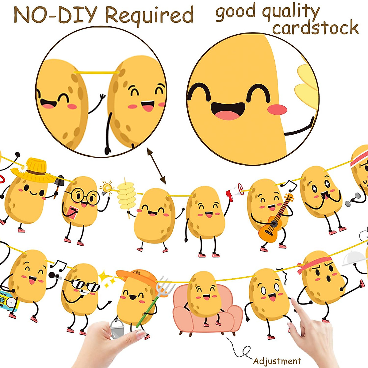 Potato Party Banners Potato Party Decorations 2Pcs Potato Hanging Cutout Banners Potato Birthday Party Supplies for Cartoon Potato Theme Baby Shower Decorations