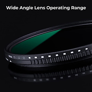 K&F Concept 58mm Variable Neutral Density Lens Filter ND8-ND2000 (3-11stop) Waterproof Adjustable ND Lens Filter with 24 Multi-Layer Coatings for Camera Lens (D-Series)