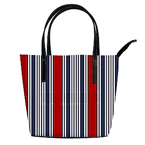 Fashion Tote Handbags Women's Soft Tote Shoulder Bag for Women Work Shopping Top Handle Satchel Bags, 15.8×4×15.4 inches,Retro Stripe