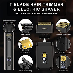 Solimpia Foil Shaver Electric Shavers for Men Bald Head Shaver Zero Gapped Cordless Nose Hair Trimmer Electric Razor Clipper T-Blade Men’s Grooming Kit Professional