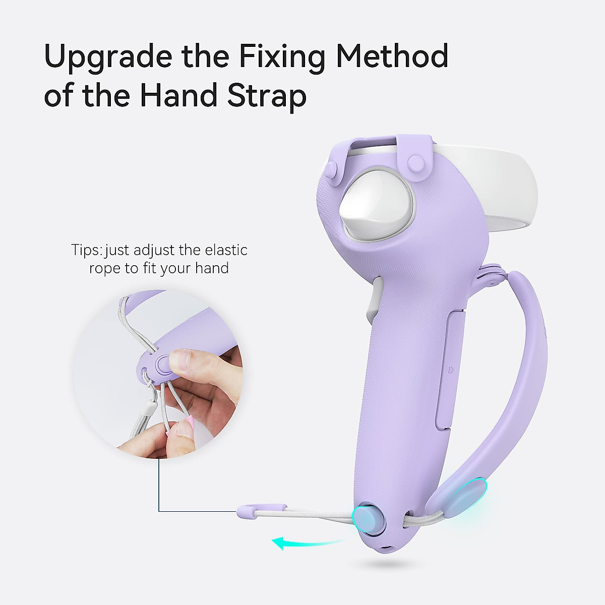 KIWI design Controller Grips Cover with Battery Opening Adjustable with Knuckle Straps, Suitable for Large Hands Compatible with Quest 2 Accessories (Purple)