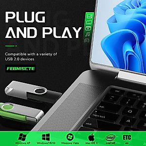 FEBNISCTE USB 3.0 32GB Flash Drive Bulk 10 Pack Thumb Drives - High Speed 32 GB Pendrive Multicoloured USB3.0 Memory Sticks with 10pcs Ropes Data Stick Zip Drive Multi-Pack Swivel Jump Drive