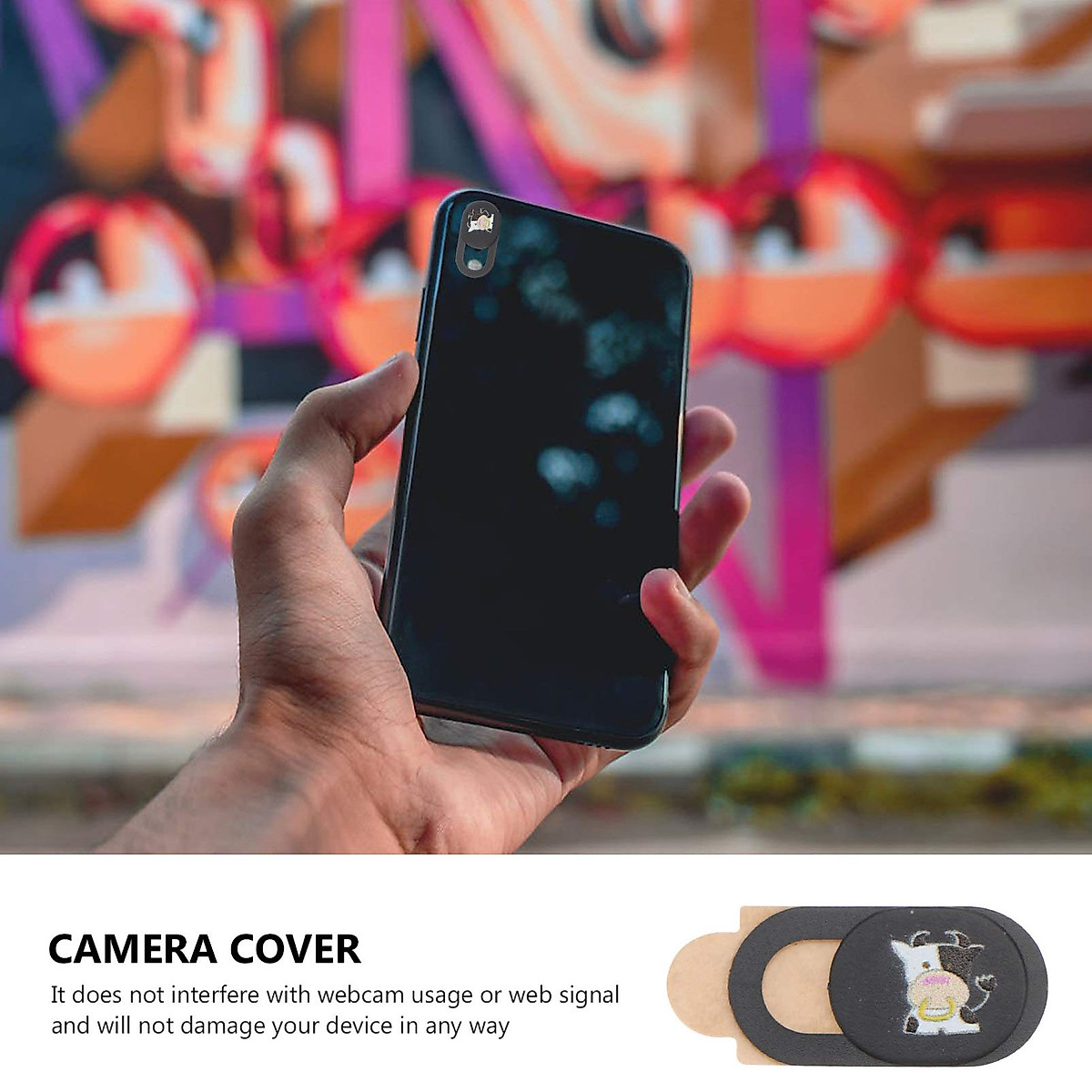 Computer Camera 6Pcs Webcam Cover Slide Cow Ox Pattern Camera Slide Blocker Plastic Laptop Camera Privacy Cover Sticker for Smartphones Computer Tablet Camera Zodiac Computadoras Laptop