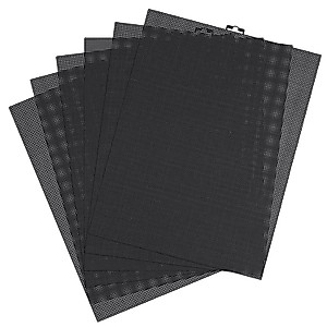 6pcs Plastic Mesh Canvas Sheets, 10 CT Plastic Eye Mesh Sheets for Embroidery Making Divider, Cross Stitch Acrylic Aida Mesh Screen for Yarn Crafts Knit DIY Crochet Projects (13x10inch, Black)