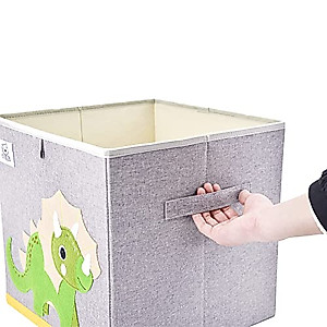 CLCROBD Foldable Animal Cube Storage Bins Fabric Toy Box/Chest/Organizer for Toddler/Kids Nursery, Playroom, 13 inch (Dinosaur T-Rex)