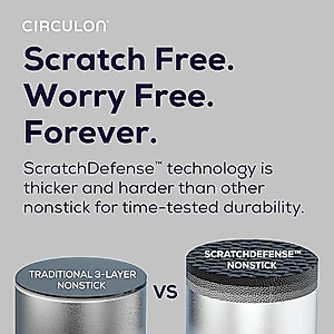 Circulon C1 Series Clad Stainless Steel with ScratchDefense Technology Cookware Nonstick Induction Saute Pan with Lid and Helper Handle, Metal Utensil Safe, 5 Quart - Polished Stainless Steel