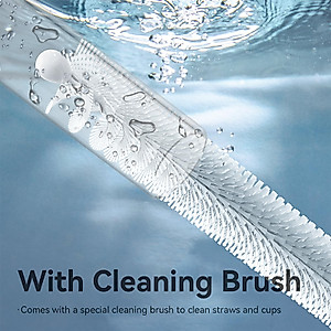 8pcs Owala Straw Replacement, for Owala FreeSip 24 oz 32 oz Reusable Straws with Cleaning Brush for Owala Water Bottles, Tumbler Accessories Parts Dishwasher Safe Ullnosoo