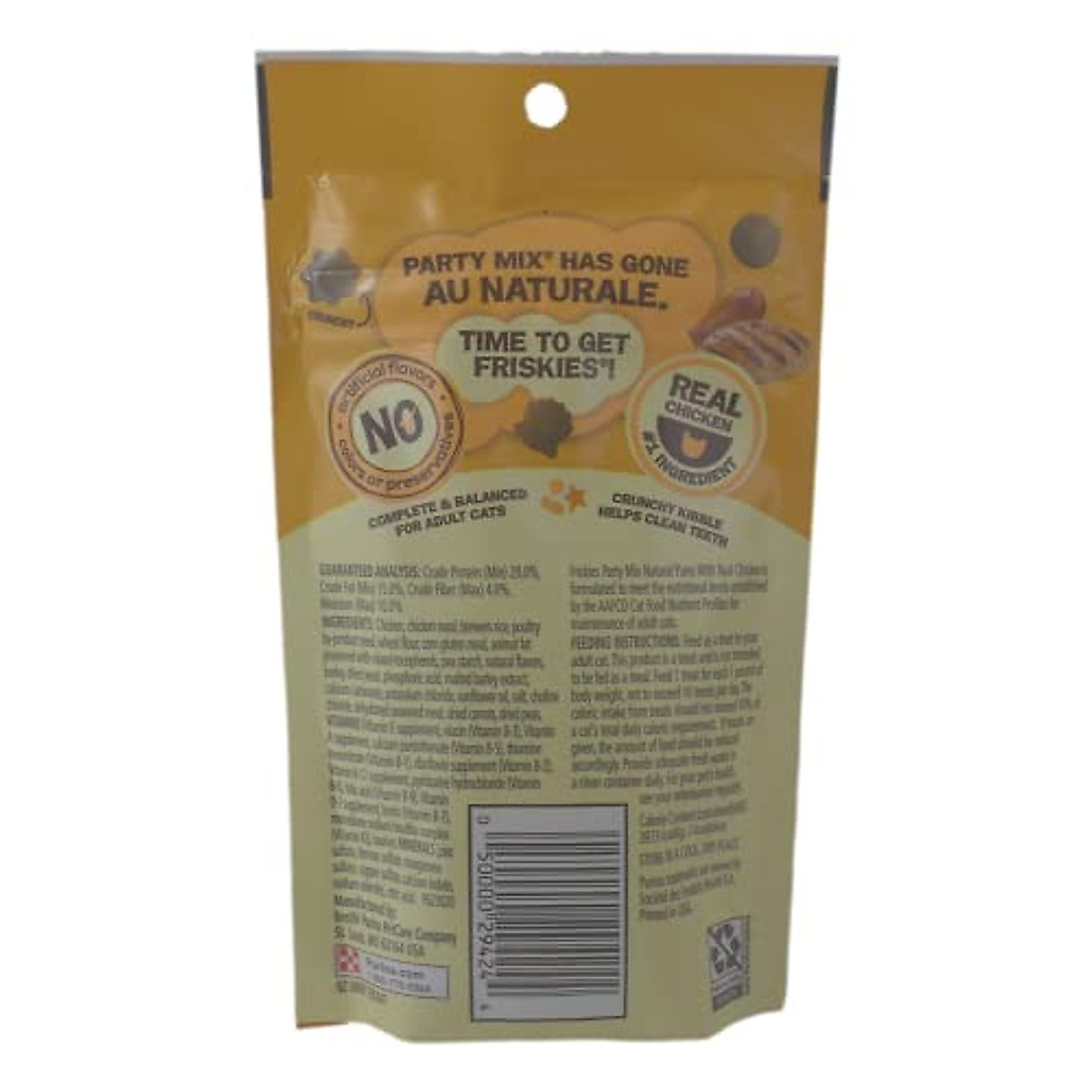 Friskies Party Mix Naturals Treats for Cats 3 Flavor Variety Bundle with 2 Toys, (1) Each: Chicken, Salmon, Tuna (2.1 Ounces)