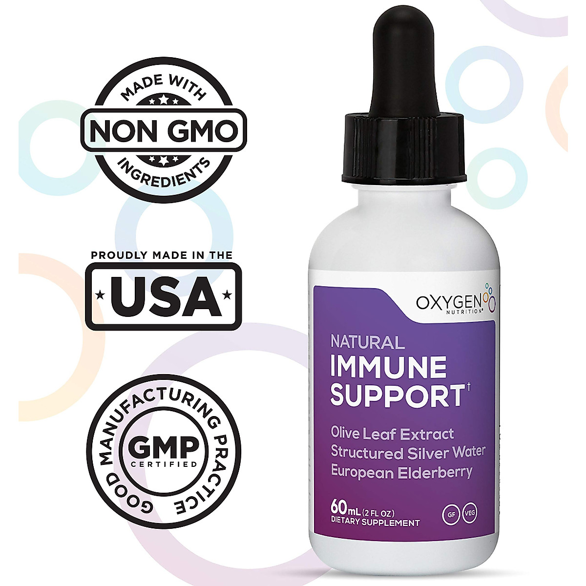 Triguard Plus Concentrate | Colloidal Silver Liquid, Sambucus Elderberry Extract & Olive Leaf Extract, 3-in-1 Liquid Immune Support | Powerful Immune System Booster | Great Taste - 2oz / 60ml
