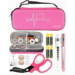 MEUUT 15 pcs Stethoscope Case Kit, Perfect Nurse Gift Include Stethoscope Case, Medical Scissors, Penlights with Batteries, Bandage Wraps, Badge Holders for Nurse Accessories for Work