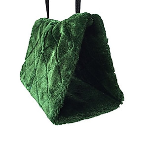 WOWOWMEOW Snuggle Bird Nest Parrot Plush Hanging Tent Warm Hut Cage Hammock (M, Green)