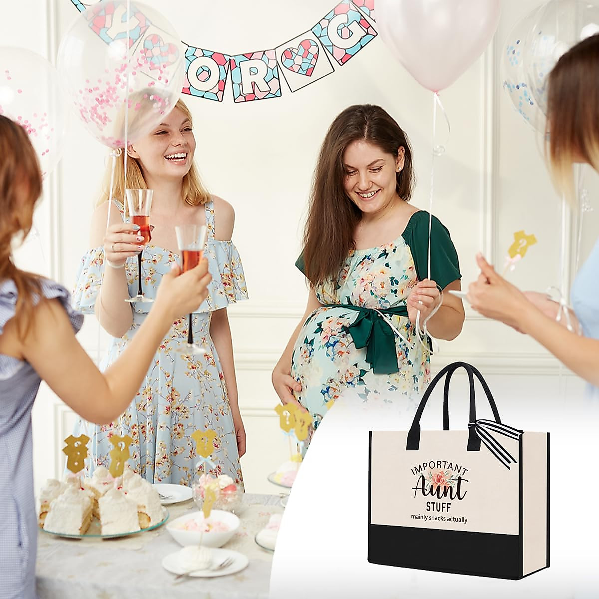 PKW Aunt Gifts Tote Bag, Aunt Birthday Christmas Gifts Tote Bag, Gift Ideas for Aunt Tote Bag from Niece Nephew, Thoughtful Gifts for Aunt Women Everyday Tote Bag, Large