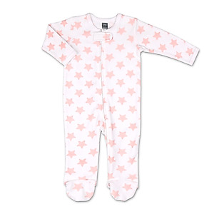 The Peanutshell Baby Sleepers for Girls Set of 3-0-3 Months Baby Clothes, Soft Cotton Girl Footed Pajamas, Newborns & Infants Clothes Gift Set - Flower Pink