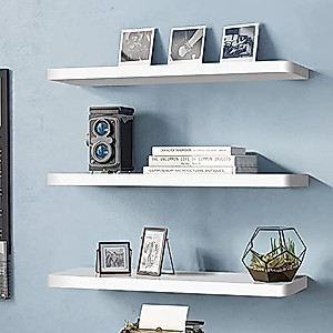 AIKTOTA Floating Shelves Wall Mounted,White Round Corner Wall Shelf,White Shelves for Bathroom,Perfect for Bedroom,Bathroom,Kitchen,Living Room,etc