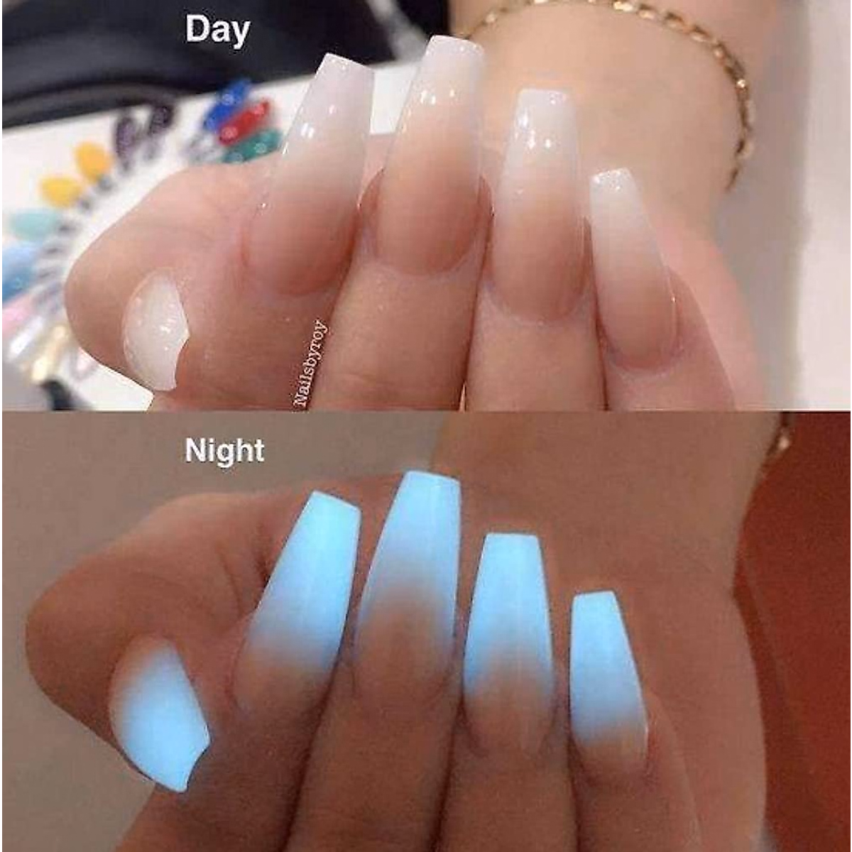 Cre8tion Glow in The Dark Soak Off Top Coat Gel Polish led uv lamp needed Curing Nail Art Nail Polish
