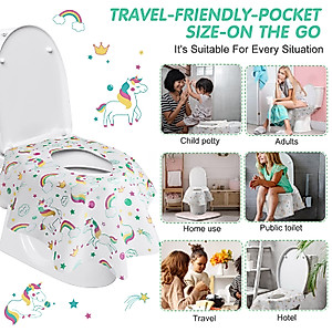 Reginary 25 Packs Disposable Toilet Seat Covers Extra Large Individually Wrapped for Kids and Adults, Portable Non Slip Waterproof Potty Seat Covers for Toddlers Potty Training, Travel