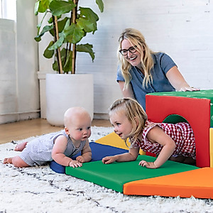 ECR4Kids SoftZone Lincoln Tunnel Climber, Toddler Playset, Assorted, 9-Piece