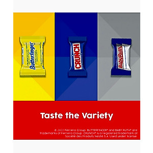 Butterfinger, CRUNCH and Baby Ruth, Mini Size Bars (200 ct) + XALEZ TM Gift Box