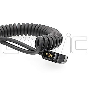 Eonvic D-Tap to 1B 6pin Female Right Angle Coiled Power Cable for Red Scarlet & Epic Camera