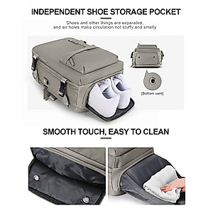 VGCUB Large Travel Backpack,Carry on Backpack for Women Men Airline Approved Gym Backpack Waterproof Business Laptop Daypack,White Brown