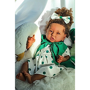 COSYOVE Reborn Baby Dolls Black Girl -Saskia, 23 Inches Realistic Baby Dolls with Lifelike African American Vinyl Body-Newborn Baby Doll Gift Set for Kids Age 3+