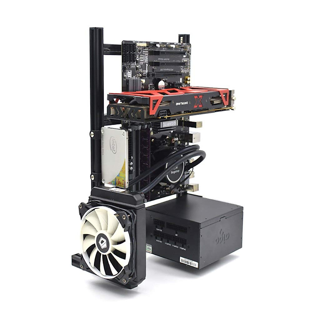 DIY Computer Chassis Bracket Open Motherboard Case Rack M-ATXVertical ...