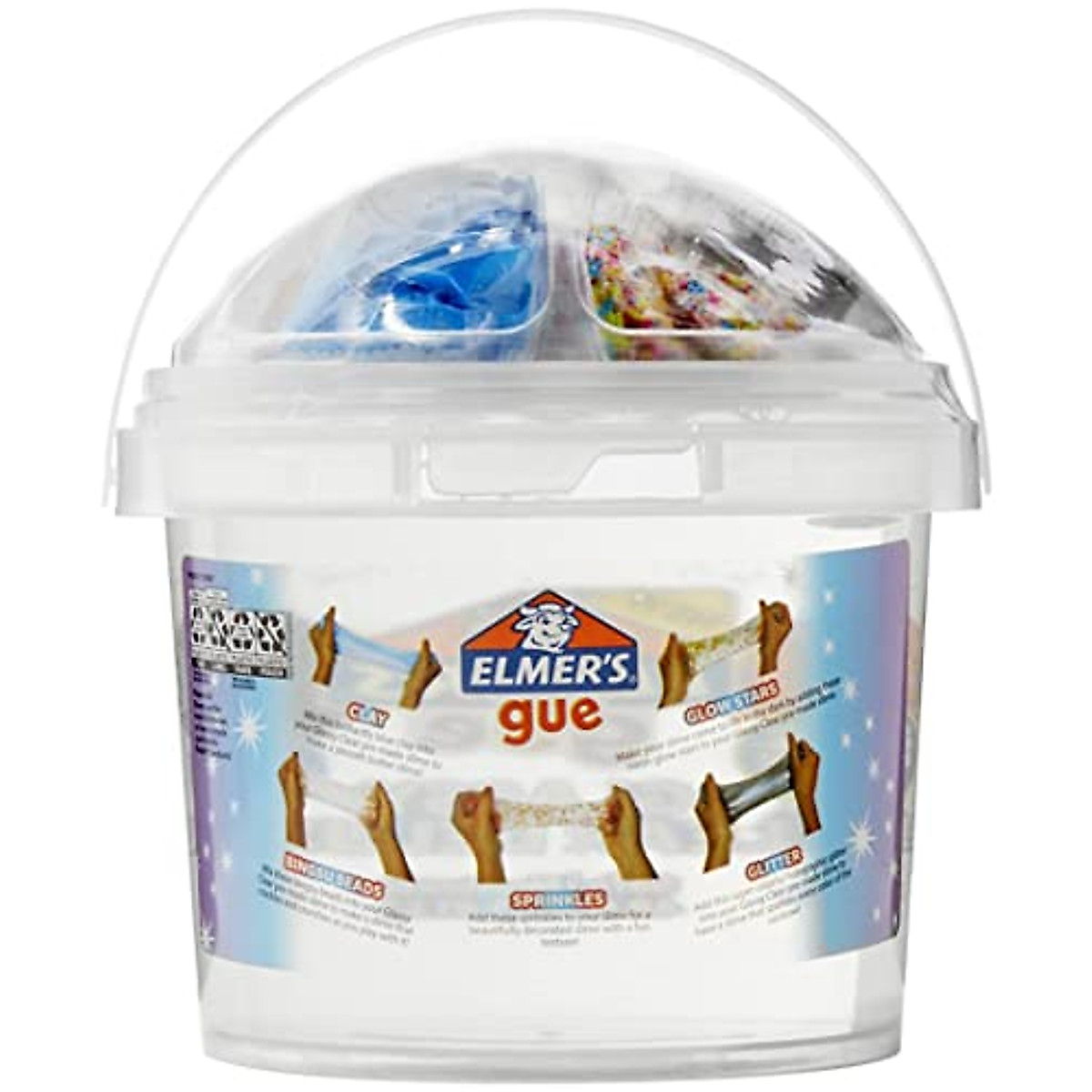 Elmer's GUE Premade Includes 5 Sets of Slime Add-ins, 3 Lb. Bucket, Glassy Clear, Large