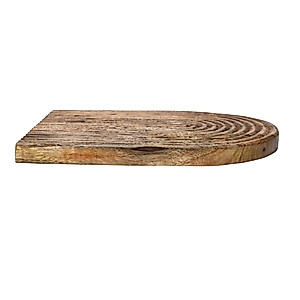Main + Mesa Carved Arch Mango Wood Serving Board, Natural Medium
