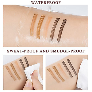 Upgrade Tattoo Eyebrow Pen, Waterproof Microblading Brow Pencil, 24 Hours Long Lasting, Smudge-proof, Natural Looking (1# Light Brown)