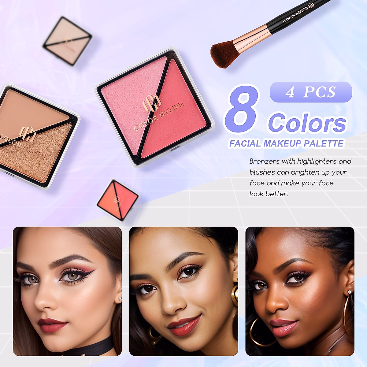 Color Nymph Makeup Kit For Women, Kids Makeup Set For Teens Girls Professional Make Up Kits With Travel Case Full Cosmetics Kit w/ 35 Colors Eyeshadows Lipstick Blush Brushes Lipgloss Mascara