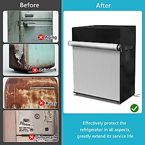 MUTUSHI Outdoor Upright Freezers Cover for 3.0 Cubic Compact Mini Freezer Waterproof & Dustproof Freezers Cover with Double Zipper for Protecting Upright Freezers (22" W x 23" D x 34" H, Black)