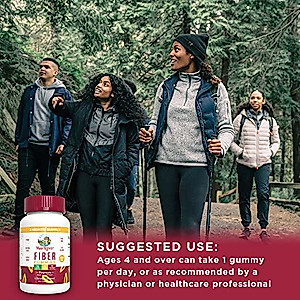MaryRuth's Fiber Gummies for Adults | 2 Month Supply | Sugar Free | Fiber Gummies Ages 4+ | Prebiotic Fiber Supplement | Gut Health & Digestion Support | 3g Soluble Fiber per Gummy | Vegan | 60 Count