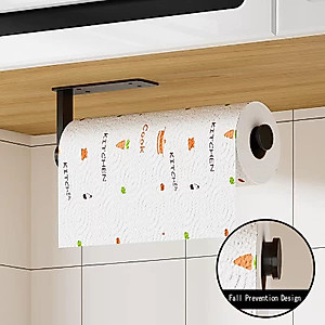 Yaotop 2 Pack Paper Towel Holder Wall Mount Under Cabinet/Wall Mount, Rack for Kitchen/Bathroom Hanging Paper/Towel, Both Available in Adhesive and Screws,Stainless Steel