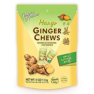 Prince of Peace Ginger Chews With Mango, 4 oz. – Candied Ginger – Mango Candy – Mango Ginger Chews – Natural Candy – Ginger Candy