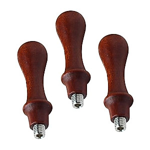 TEHAUX 3Pcs Wooden Handle Wedding Postage Stamps Scrapbooking Stamp Handle Wax Copper Handle Wedding Wax Seal Handle Wedding Sealing Stamp Handle Seal Wax European Style Candle Wax