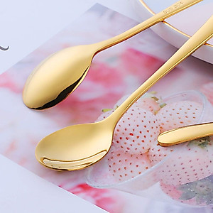 BuyGo 4-Piece Demitasse Espresso Spoon 6 Inch Rainbow Teaspoon for Cake Dessert Ice Cream Antipasto, Dishwasher Safe